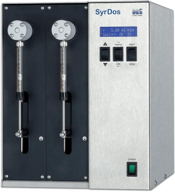 Syringe pump for laboratories and pilot plants