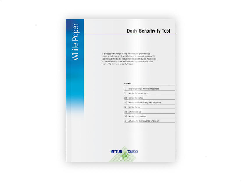 Daily Sensitivity Test - - Check the Sensitivity of Your Balances